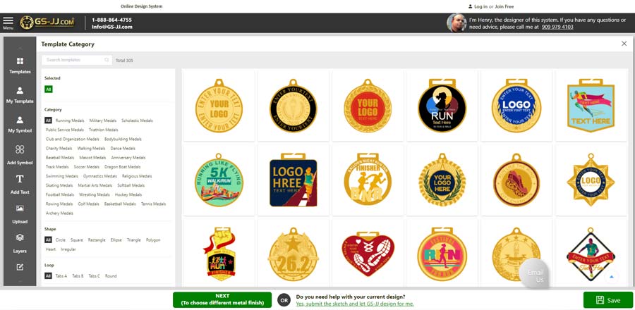 500 Custom Medal Templates 1 Minute To Design GS JJ 